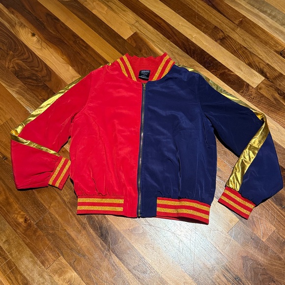 DC | Jackets & Coats | Dc Red And Gold Suicide Squad Harlequin Jacket ...